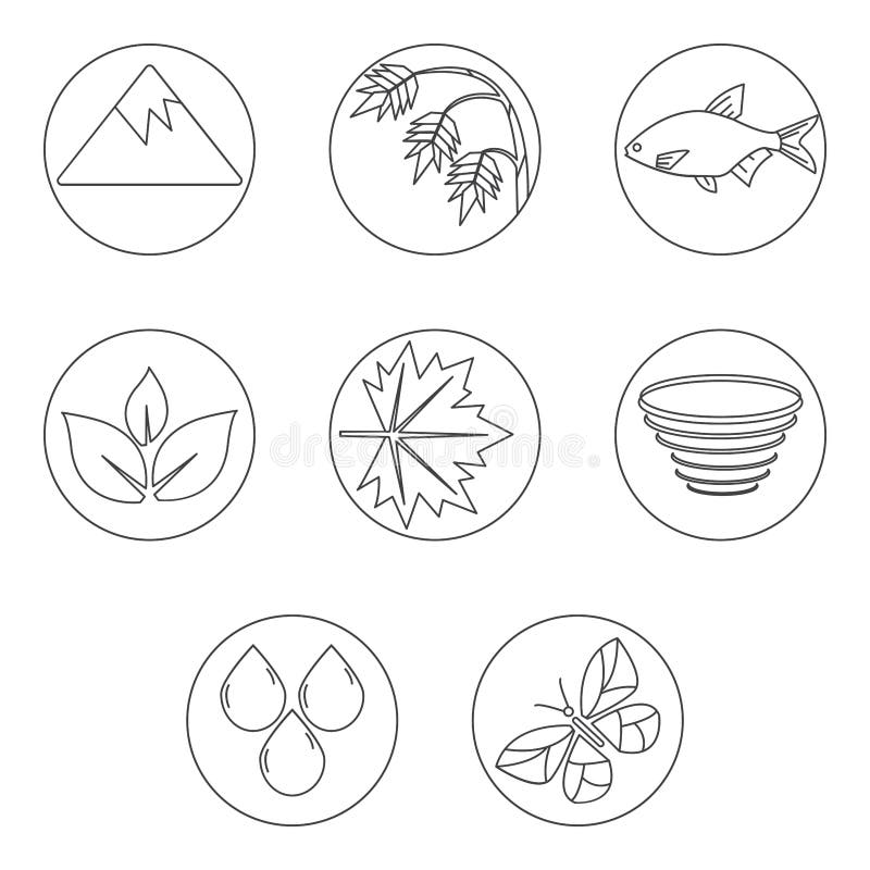 Nature icon set stock vector. Illustration of flat, simple - 267642070