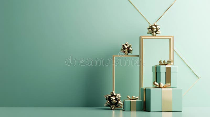 A Collection of Neatly Arranged Geometric Gift Boxes Styled with Golden ... A Collection of Neatly Arranged Geometric Gift Boxes Styled with Golden ...