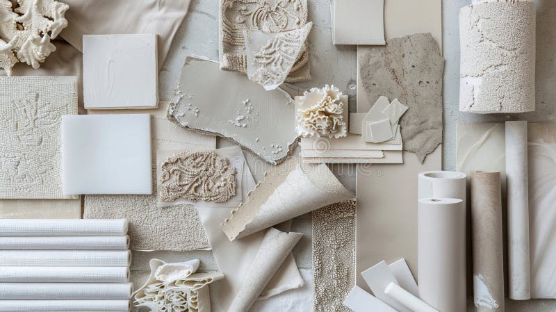 Collection of Neutral-toned Samples of Materials Stock Illustration ...