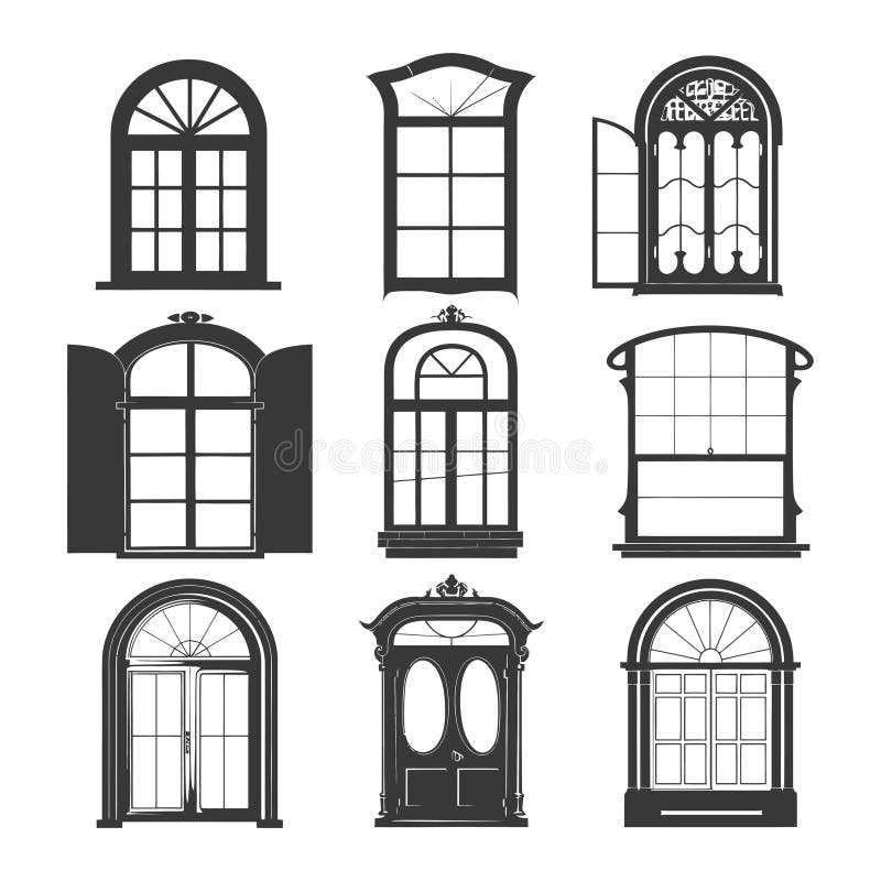 Windows Doors Collection Stock Illustrations – 1,121 Windows Doors ...