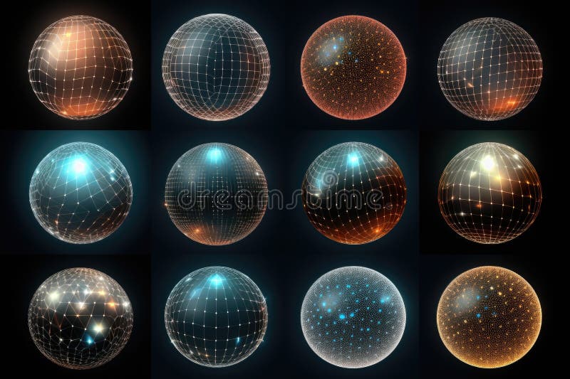 A Collection of Nine Diverse Spheres. Can Be Used As a Decorative ...