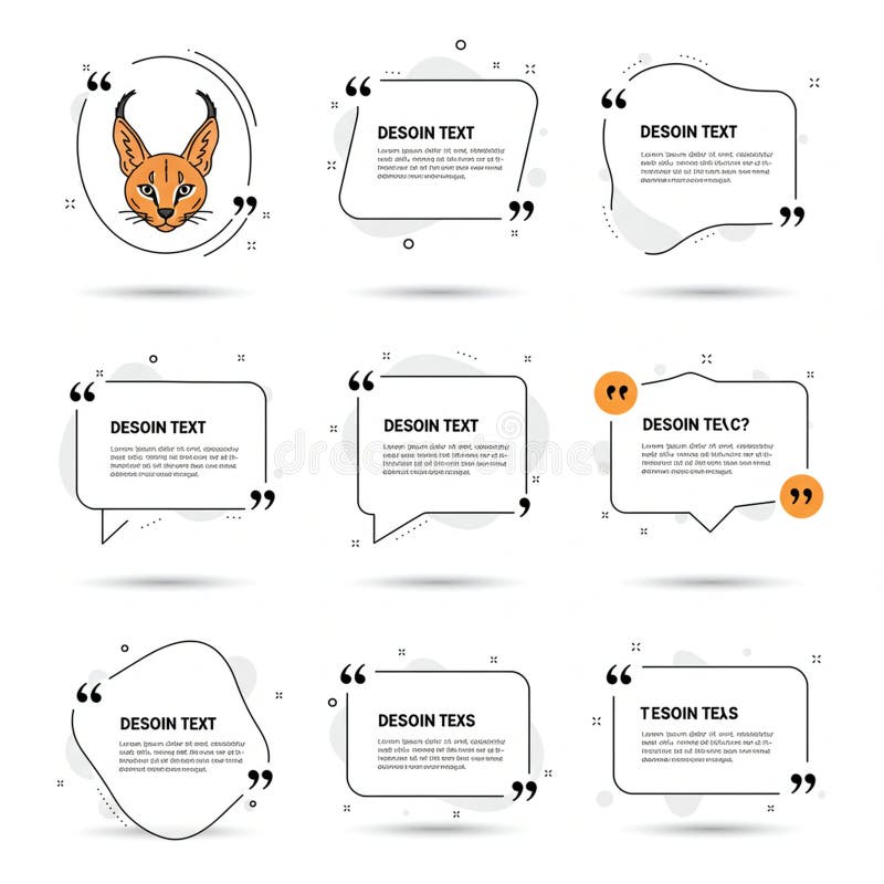 Collection of Nine Text Boxes with Various Geometric Shapes and ...