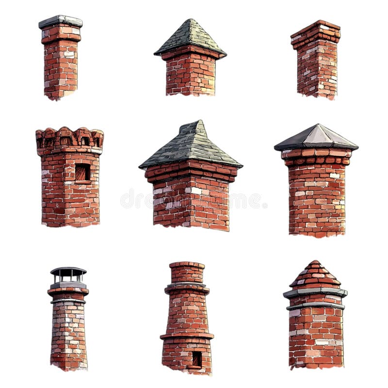 Nine Brick Chimney Designs Architectural Styles Red Old New Set Roof ...