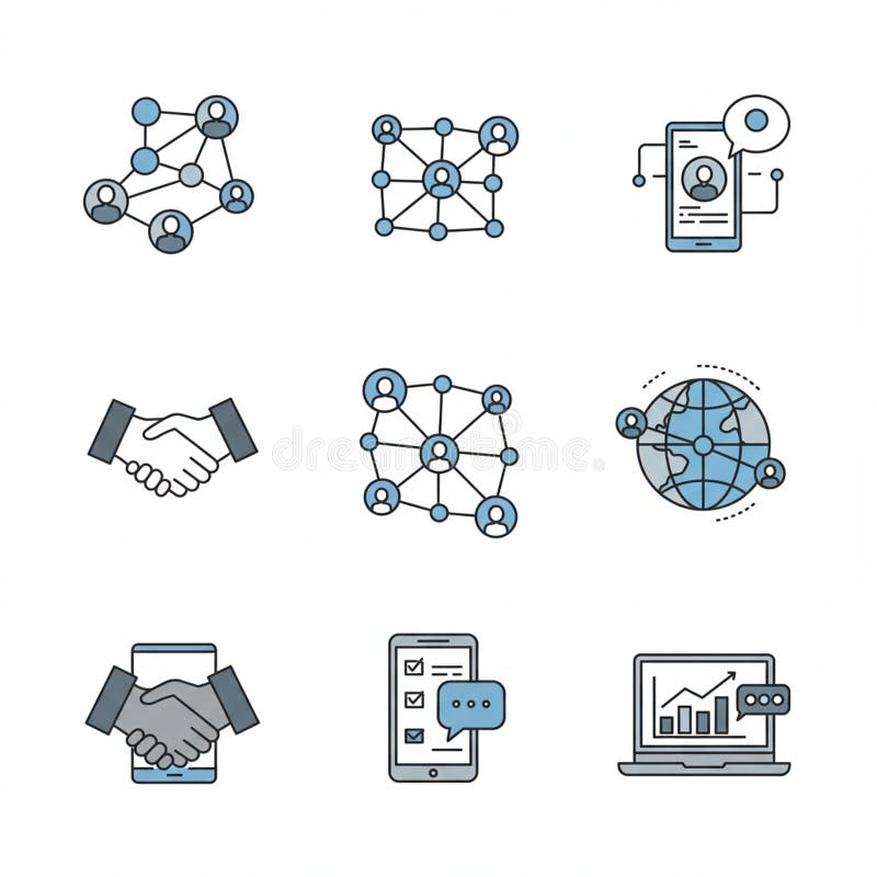 A Collection of Nine Vector Icons Depicting Digital Concepts. Icons ...