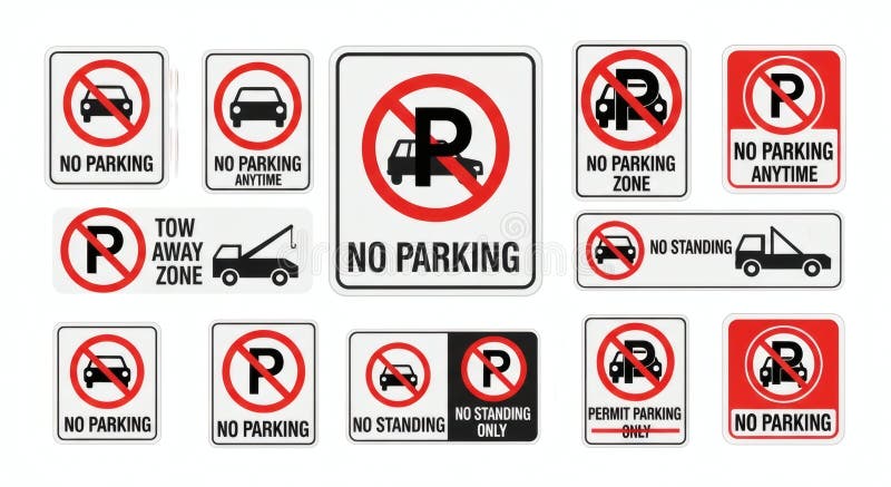 No Parking Restriction Signs Stock Illustrations – 239 No Parking ...