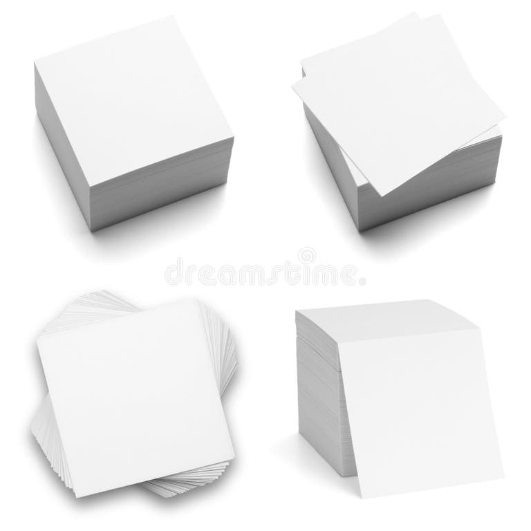 Collection of Note Paper Stacks. Stock Illustration - Illustration of ...