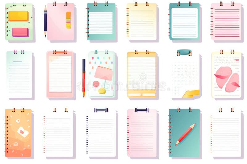 A Collection of Notepads Featuring Different Types of Paper. Versatile ...