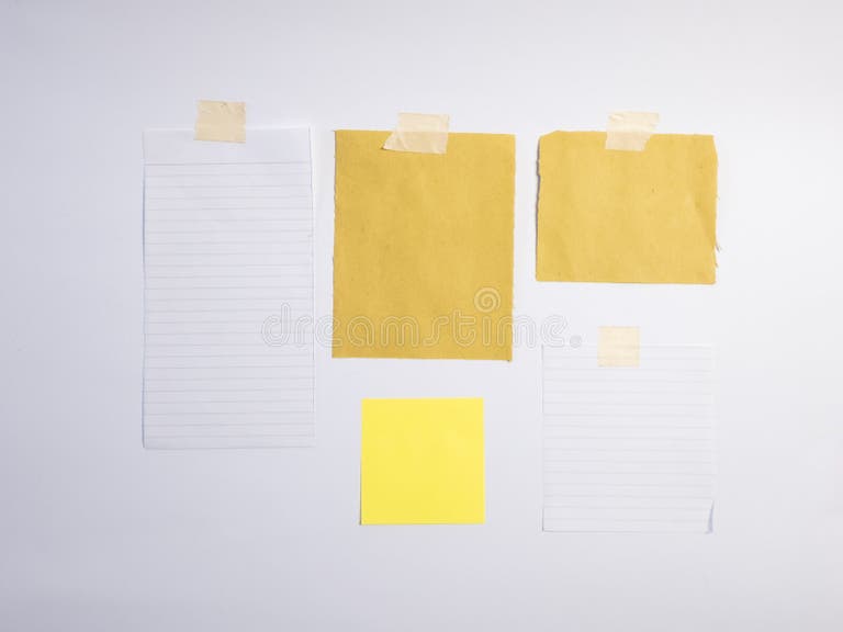 Collection of Notepads and Sticky Notes Attached To a White Background ...