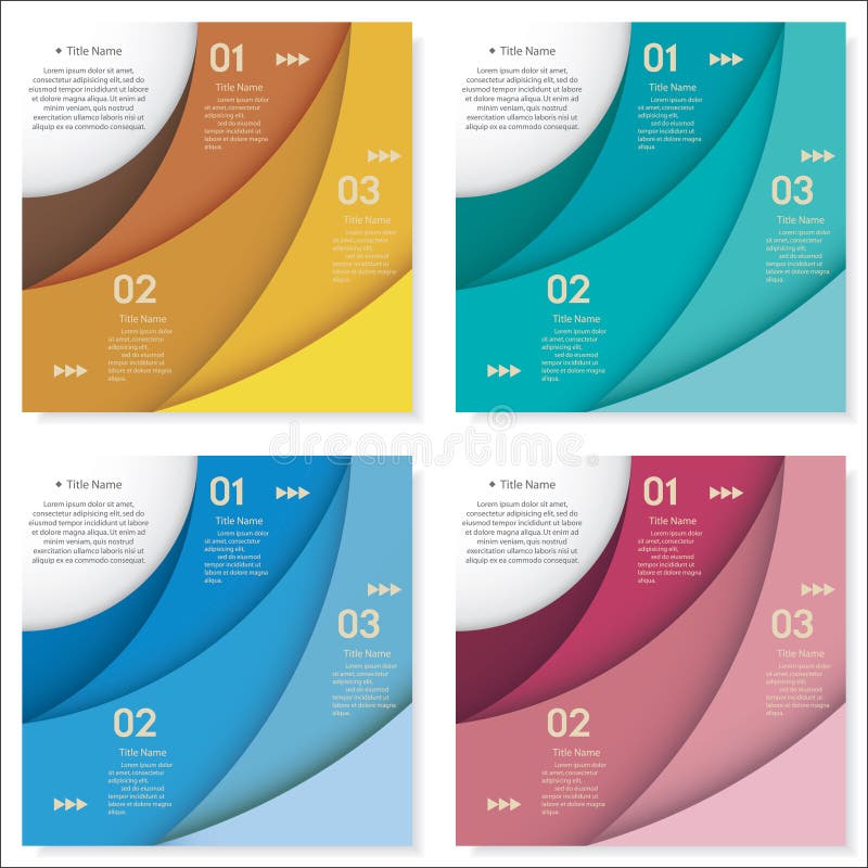 Collection of Number Banners Template Stock Vector - Illustration of ...