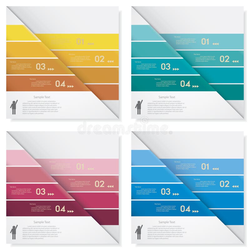 Collection of Number Banners Template Stock Vector - Illustration of ...