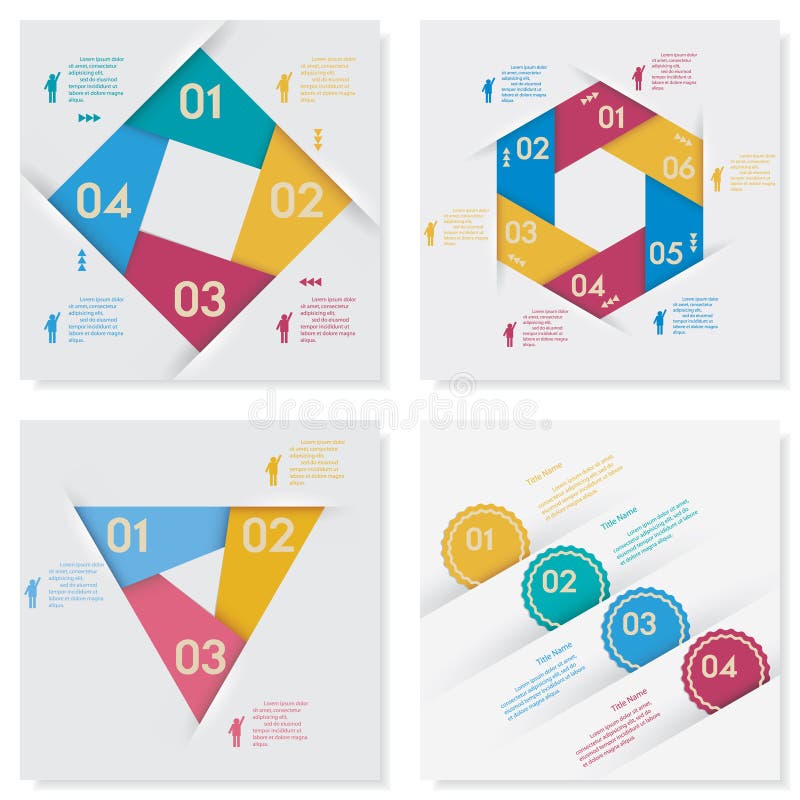 Collection of Number Banners Template Stock Vector - Illustration of ...