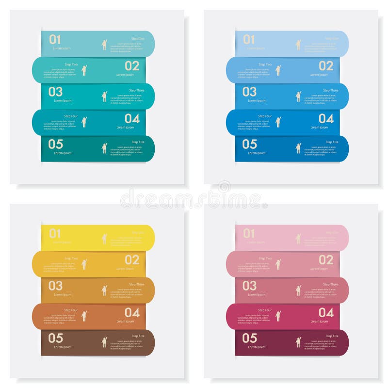 Collection of Number Banners Template Stock Vector - Illustration of ...