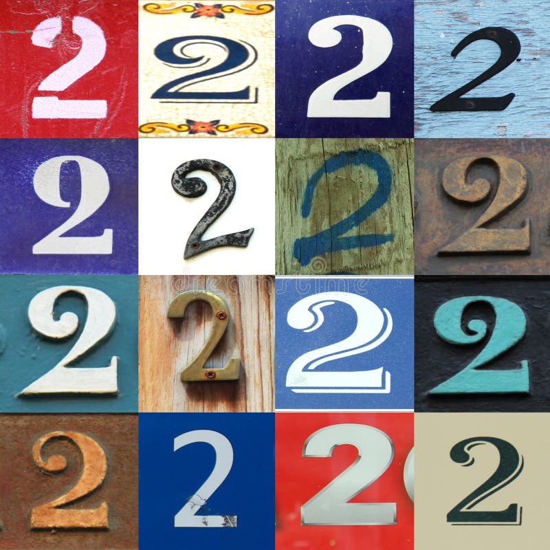 Collection Numbers of 2 on Different Background Stock Photo - Image of ...