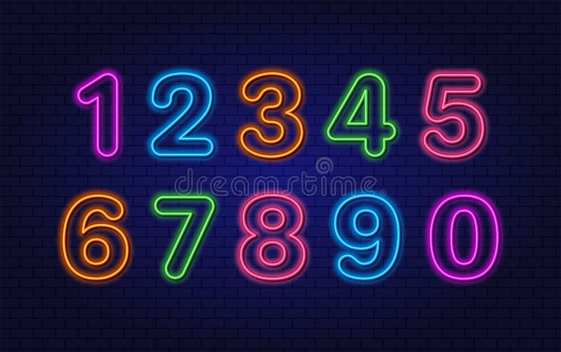 Numbers Neon Stock Illustrations – 13,602 Numbers Neon Stock ...