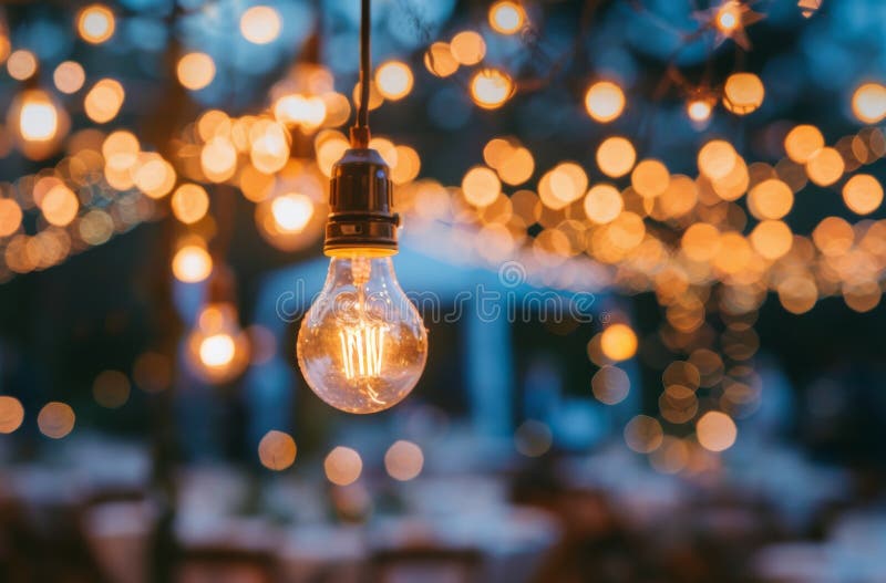 Cluster of Hanging Lights stock photo. Image of ambiance - 314785250