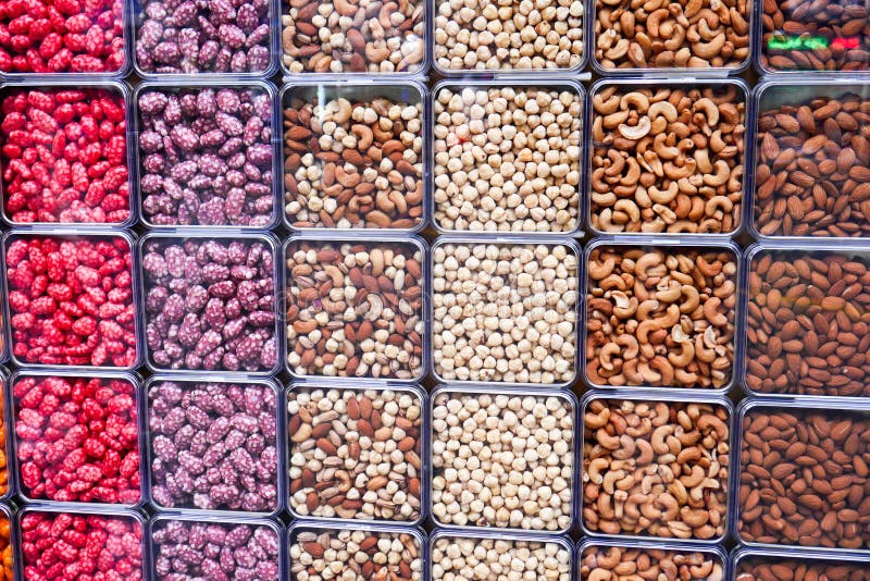 Collection of Nuts in a Box Stock Photo - Image of cocoa, hazelnut ...