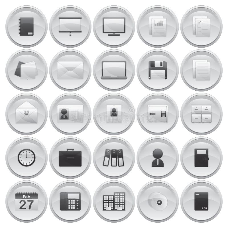Collection of Office Icons. Vector Illustration Decorative Background ...