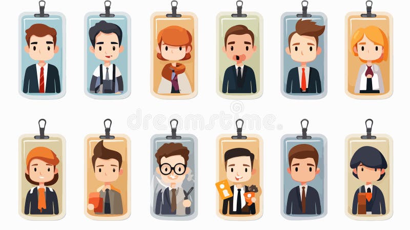 Collection of Office Identification Badges in Designs Stock Vector ...