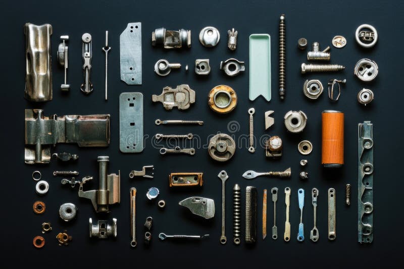 A Collection of Office Tools and Stationery Items Arranged on a Table ...