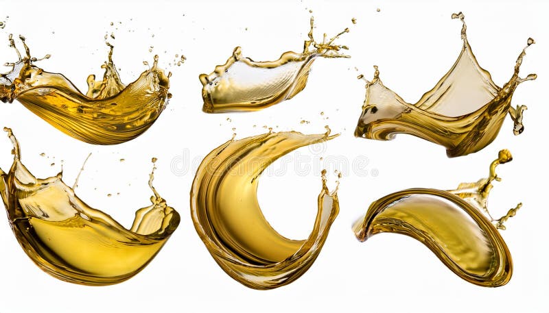 A Collection of Oil Splash Isolated on White Background PNG Stock ...
