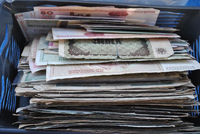 The Collection of Old Banknotes Stock Image - Image of vintage, wealth ...