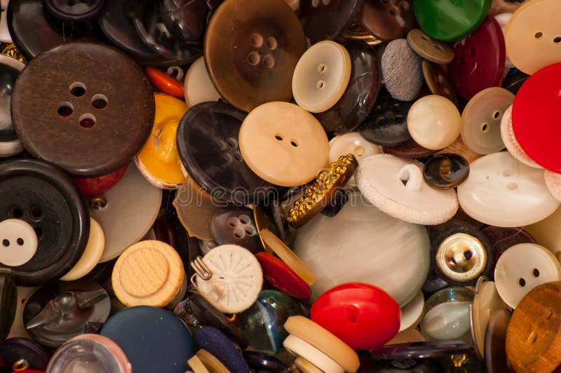 A Collection of Old Buttons,. Stock Photo - Image of abstract, clothes ...