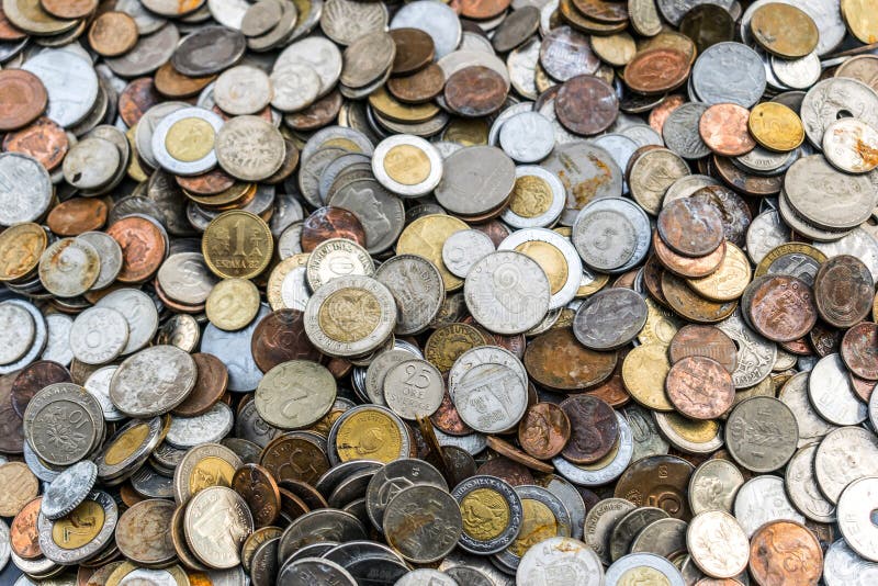 Collection of old coins stock photo. Image of closeupn - 124721598