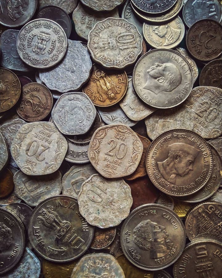 Collection of Old Coins from Different Countries Stock Image - Image of ...