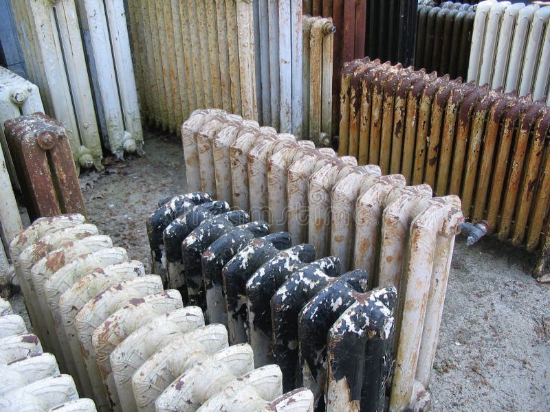 Collection of Old Colored Radiators Stock Photo - Image of sizes ...