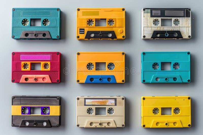 A Collection of Old-fashioned Cassette Tapes Stacked Together, Ready ...