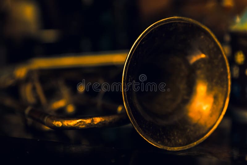 Collection of Old Instruments - Trumpet Stock Photo - Image of pipe ...