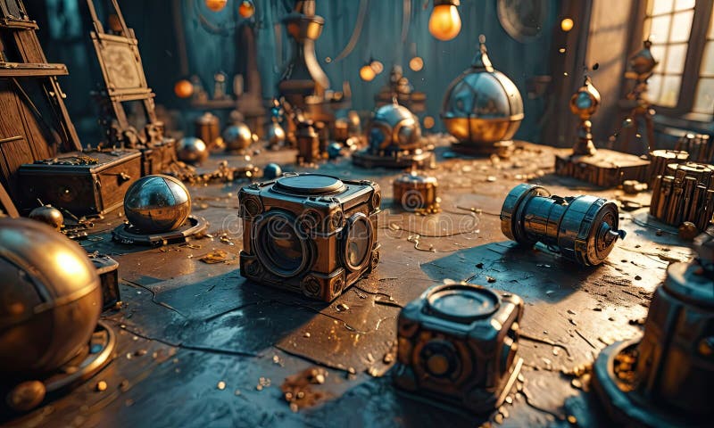 A Collection of Old Items are Displayed in a Dark Room, Including a ...