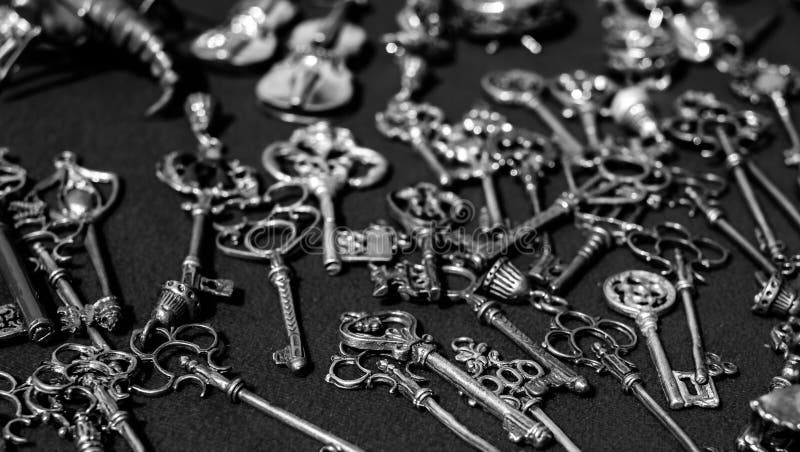 Collection of old keys stock photo. Image of object - 158102298