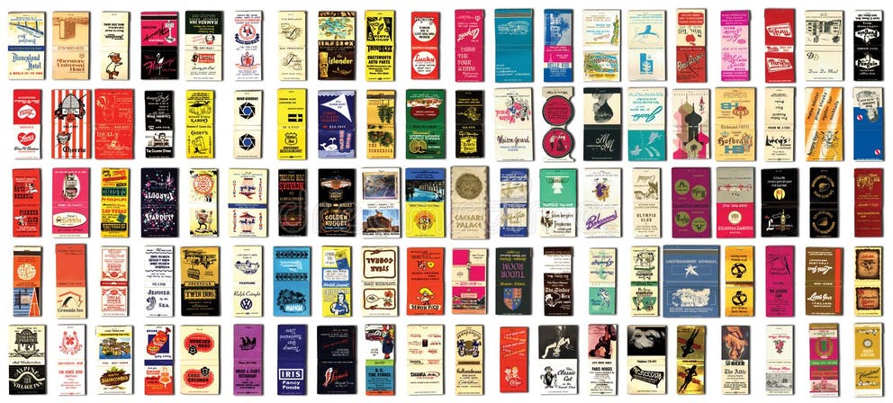 Collection of Old Match Covers Editorial Stock Photo - Image of ...