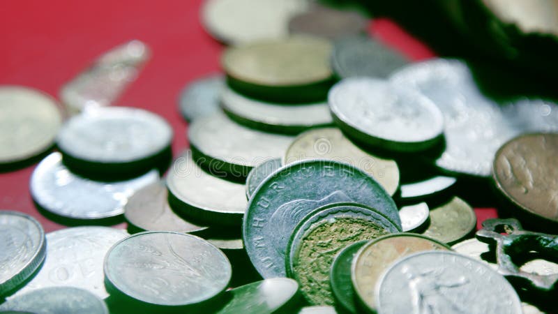 Collection of Old Metal Coins from Various Countries Stock Photo ...