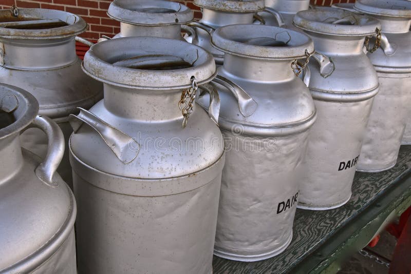 Collection of Dairy Milk Cans Stock Photo - Image of dairy, farm: 227763720