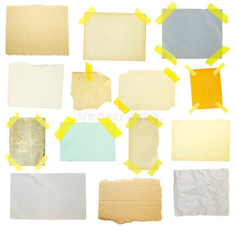 Collection of Old Note Paper Stock Photo - Image of background, paper ...