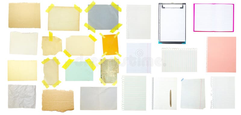 Collection of Old Note Paper Stock Image - Image of notepaper, list ...