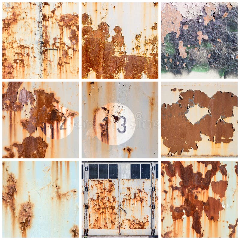 Collection of Old Painted Metal Texture with Traces of Rust Stock Image ...