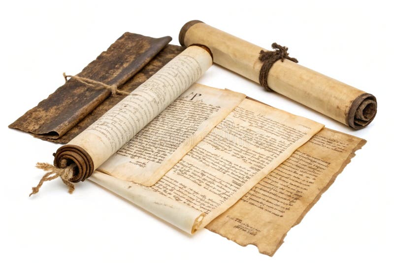Old Paper Scrolls or Ancient Parchments Collection Isolated 3D ...