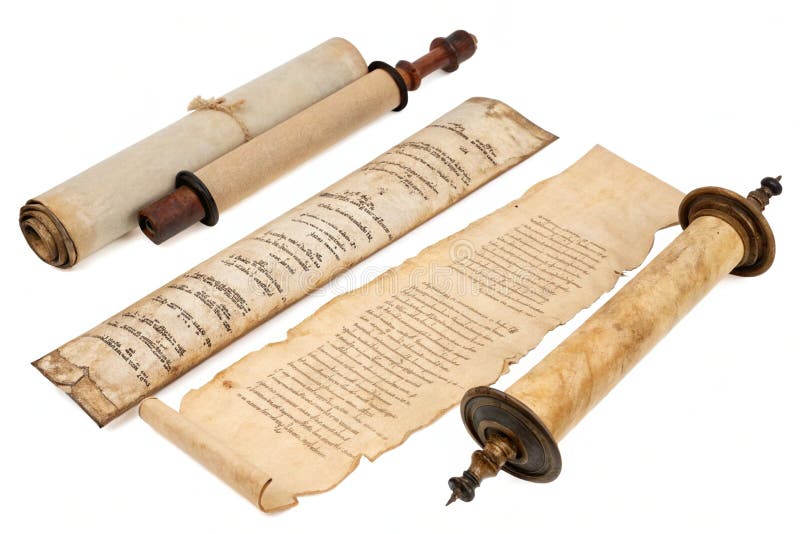 Old Paper Scrolls or Ancient Parchments Collection Isolated 3D ...
