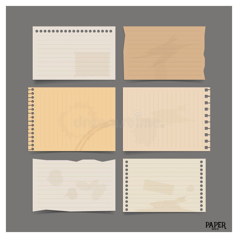 Collection of Old Paper Sheet, Ready for Your Message. Vector Il Stock ...