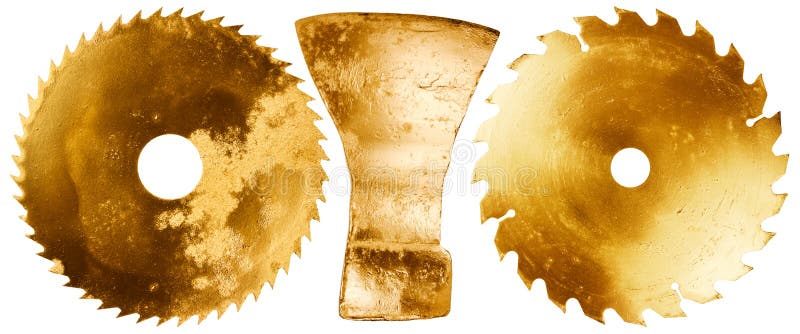 Collection of Old Tools Painted in Gold Color Stock Image - Image of ...