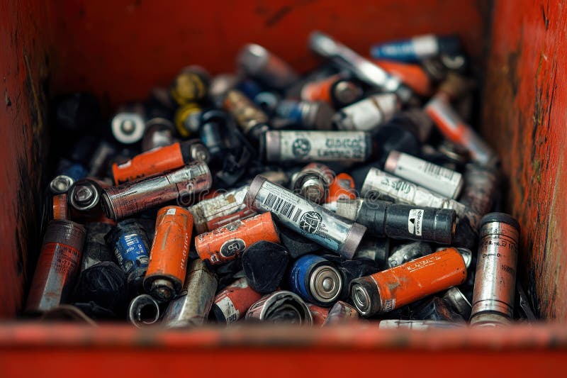 Collection of Old Used Batteries of Different Sizes about Electric ...