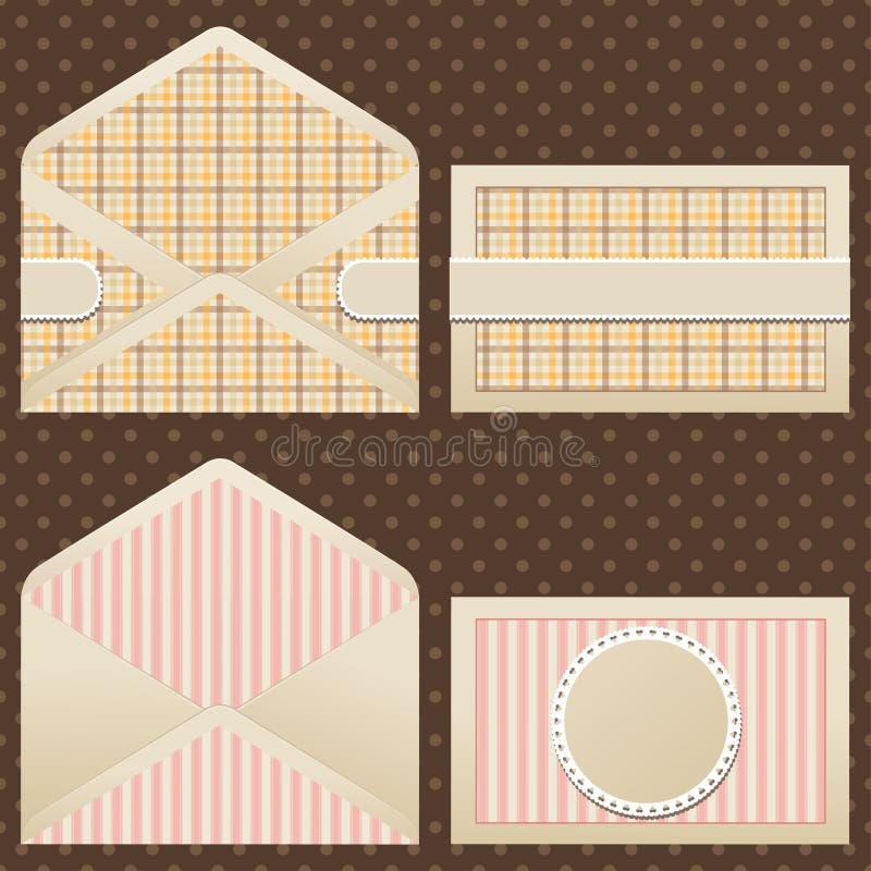 Collection of Old Vintage Envelopes Stock Vector - Illustration of ...