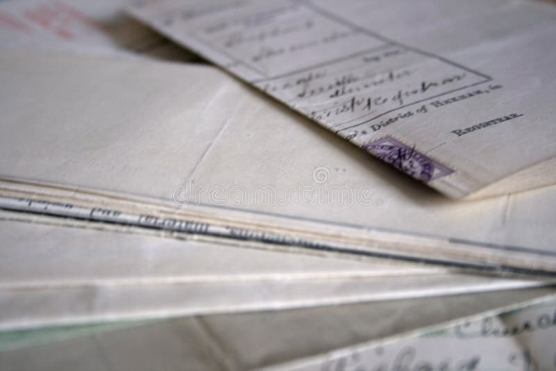 A Collection of Old Vintage Family Documents Stock Image - Image of ...