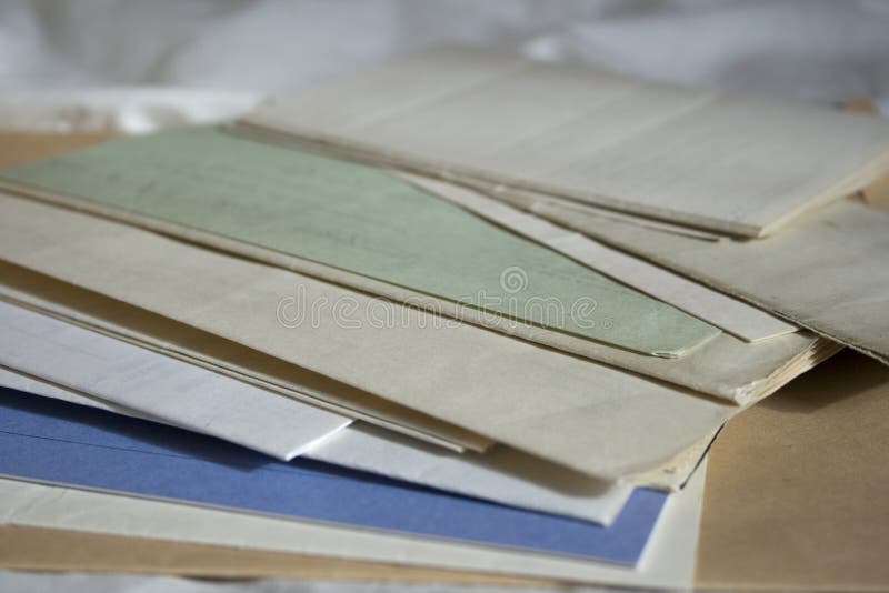 A Collection of Old Vintage Family Documents Stock Photo - Image of ...