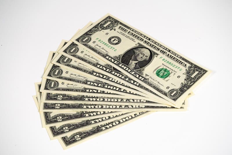 Collection of One Dollar Bills Stacked Neatly on a Surface Stock Photo ...