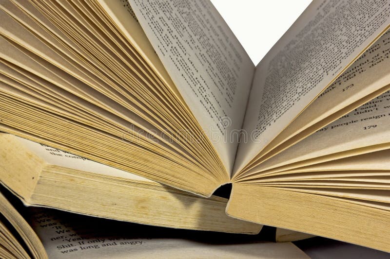 Collection of Open Old Paperback Books Stock Image - Image of open ...