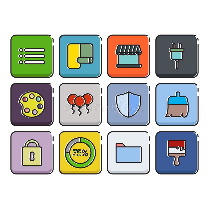 Optional apps icon set stock vector. Illustration of clean - 258668752